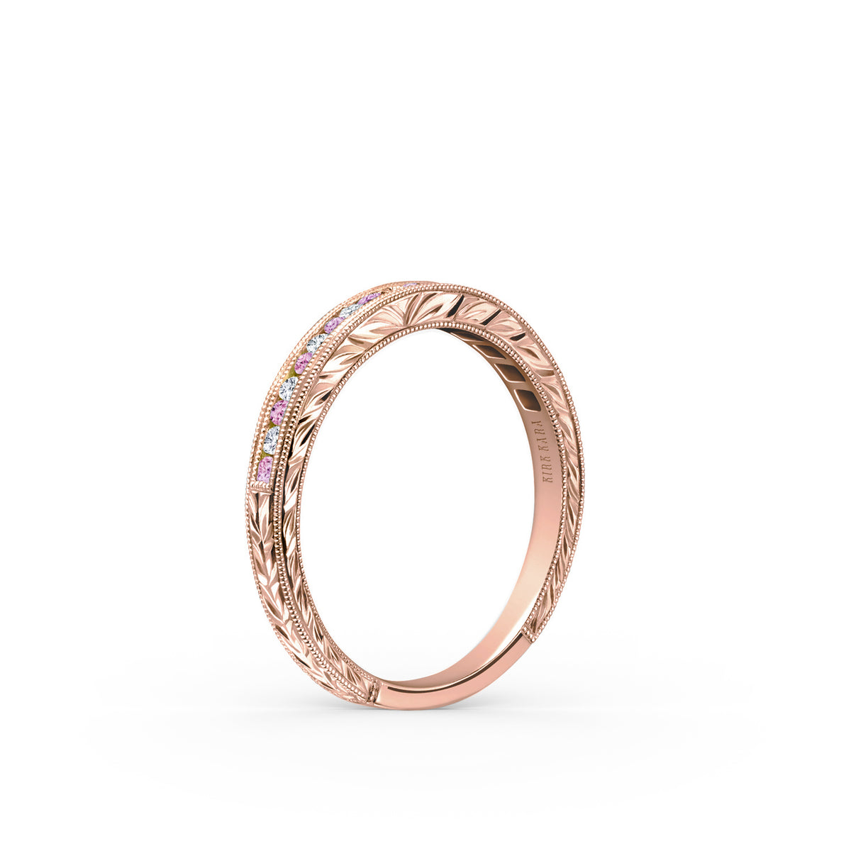 Channel Set Pink Sapphire Diamond Wedding Band – Kirk Kara