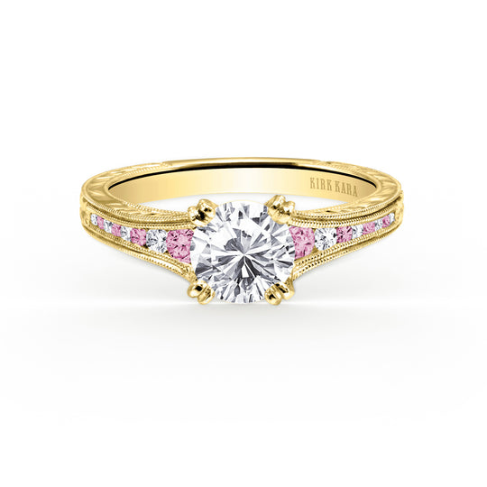 Pink Sapphire Channel Set Diamond Engagement Ring – Kirk Kara