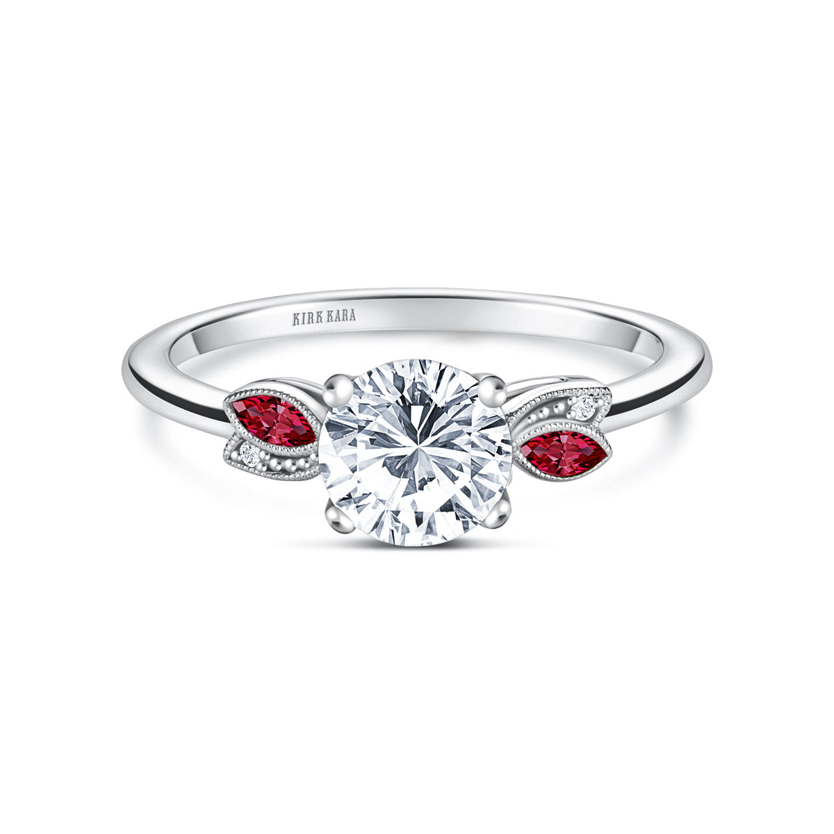 Floral Boho Ruby Diamond Engagement Ring – Kirk Kara