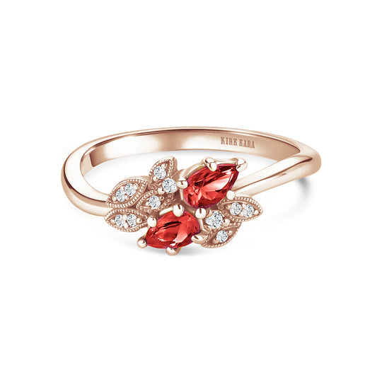 Floral Diamond Ruby Bypass Fashion Ring – Kirk Kara